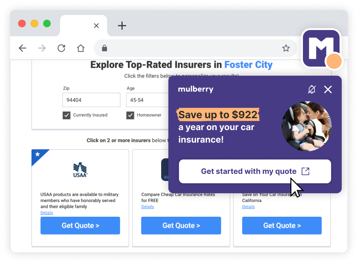 Mulberry Browser Extension | Free Product Protection & Insurance Savings